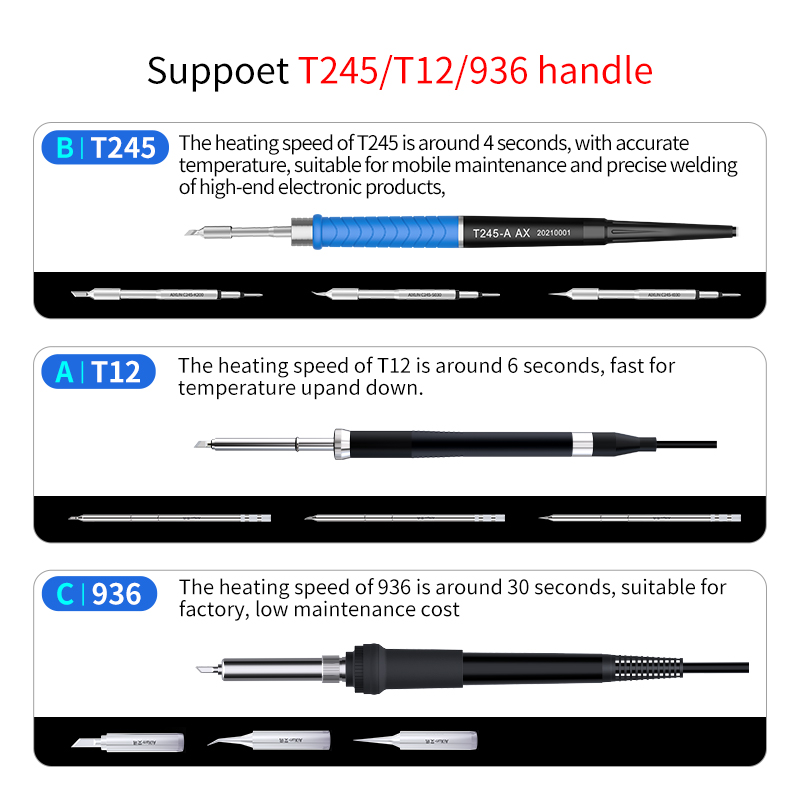 T3A Temperature Controlled Quick Soldering Station With T245/T12/936 Handle - AiXun_AiXun