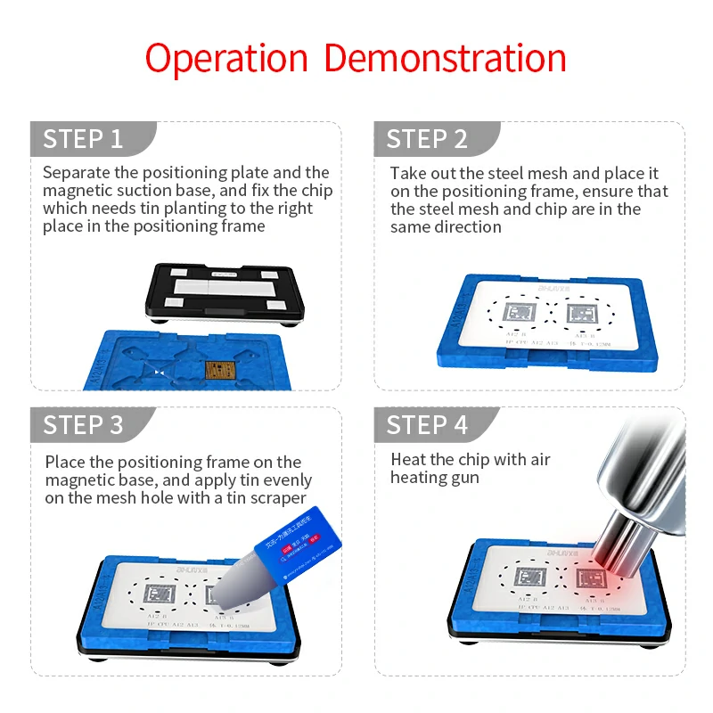 A8-A14 CPU IC Reballing Platform Tin Planting Base Repair Kit for ...