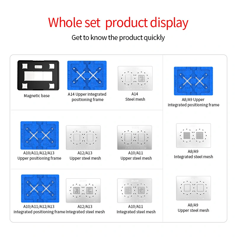 A8-A14 CPU IC Reballing Platform Tin Planting Base Repair Kit for ...